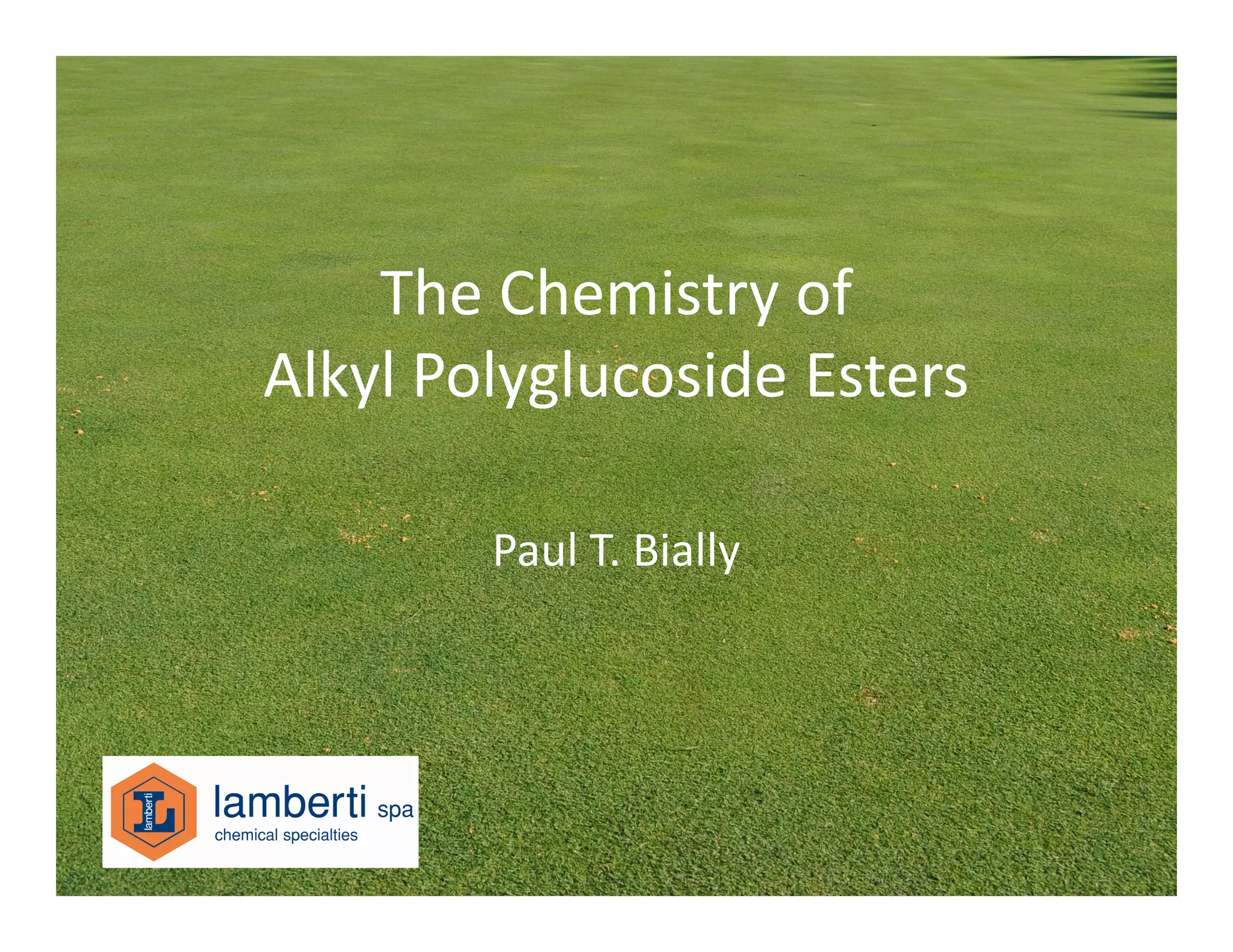 Chemistry of Alkyl Polyglucoside Esters | PDF