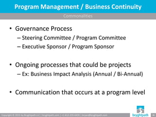 A Program Management Approach to Business Continuity | PPTX