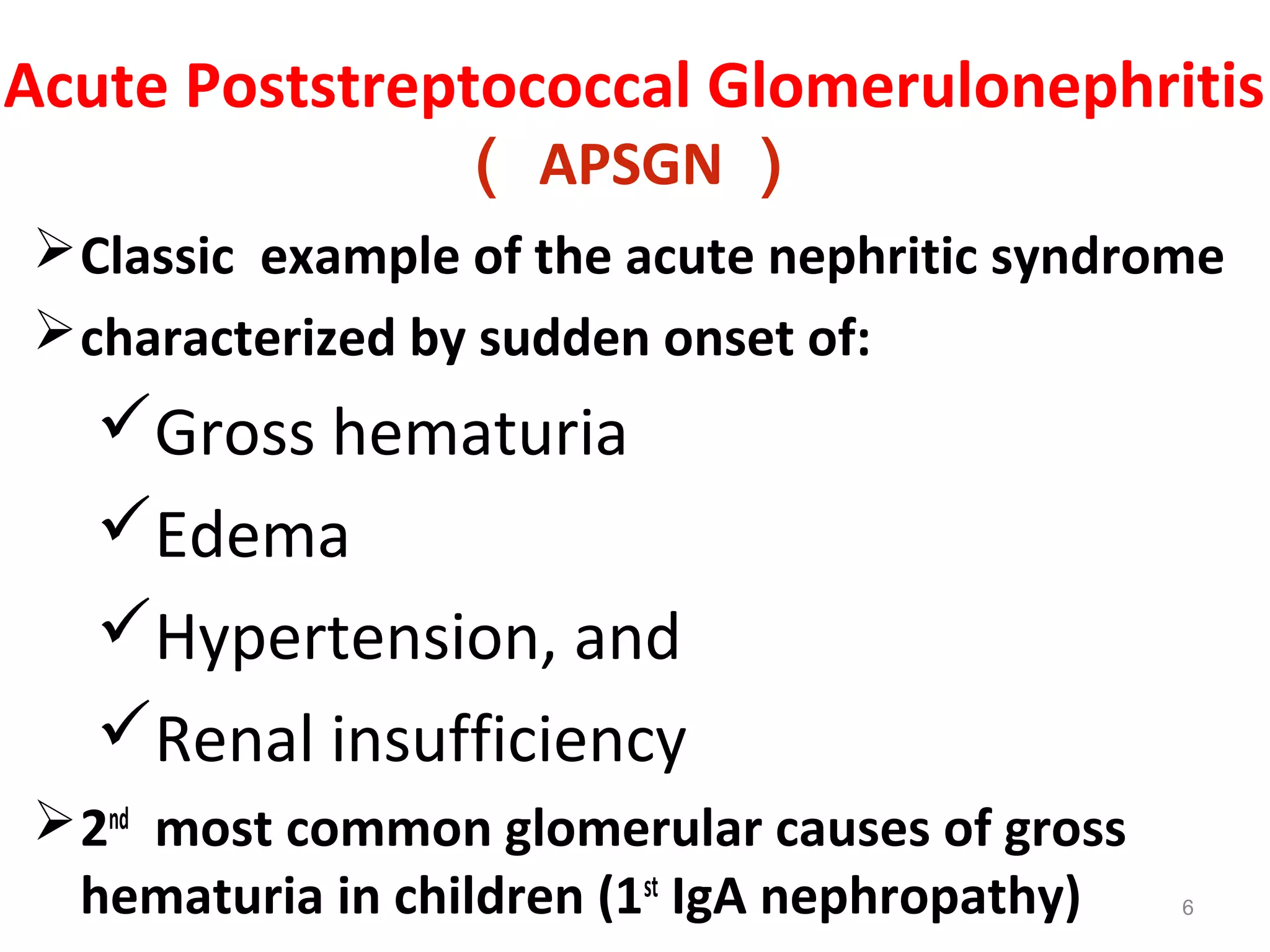 NEPHRITIC SYNDROME / APSGN IN CHILDREN | PPT