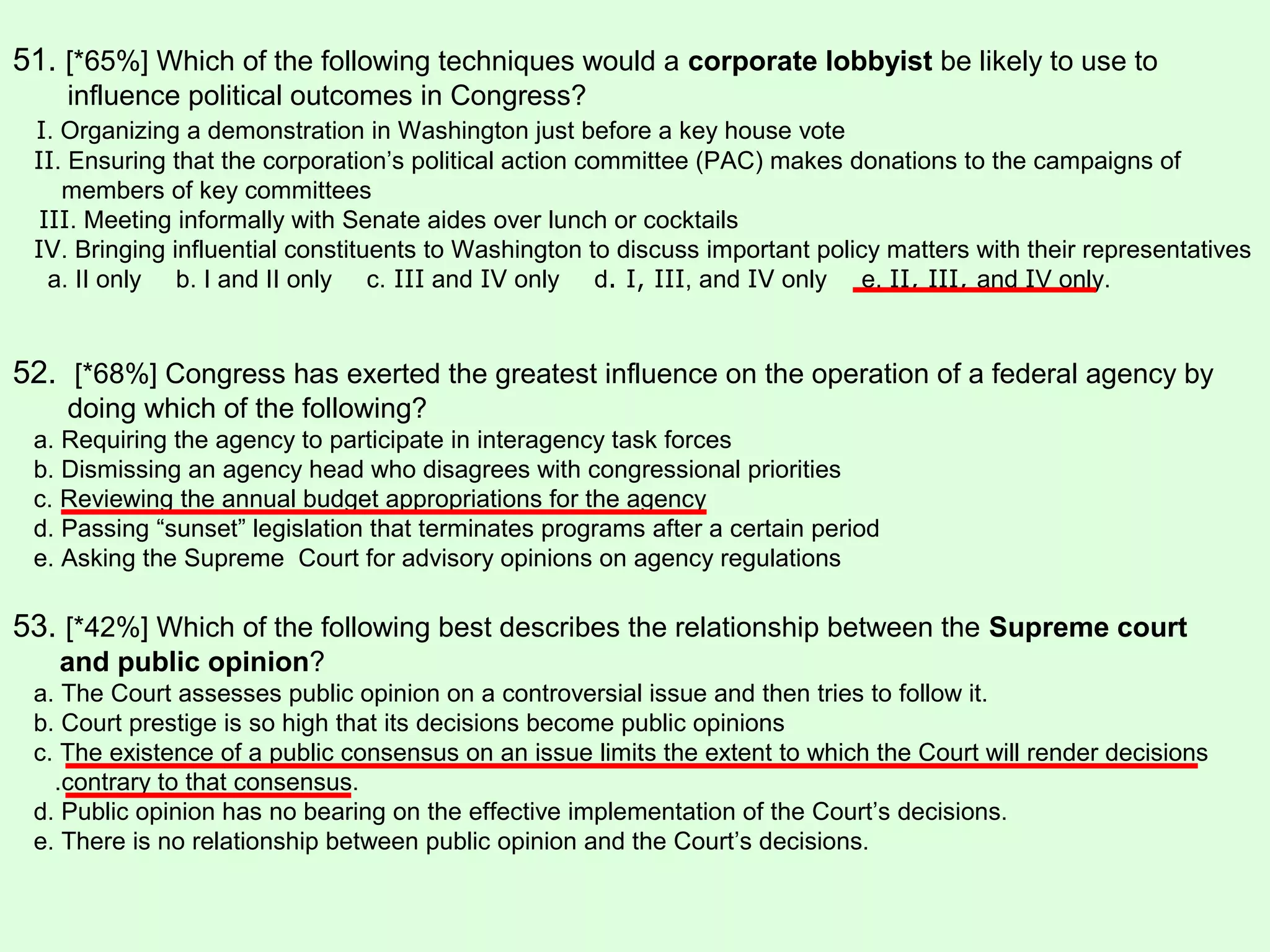 AP Government 1989 MC Exam | PPT | Civic affairs | Politics