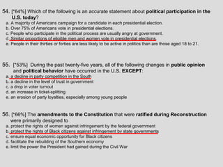 AP Government 1989 MC Exam | PPT | Civic affairs | Politics