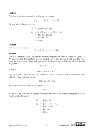 Arithmetic Progression & Geometric ProgresionP | PDF
