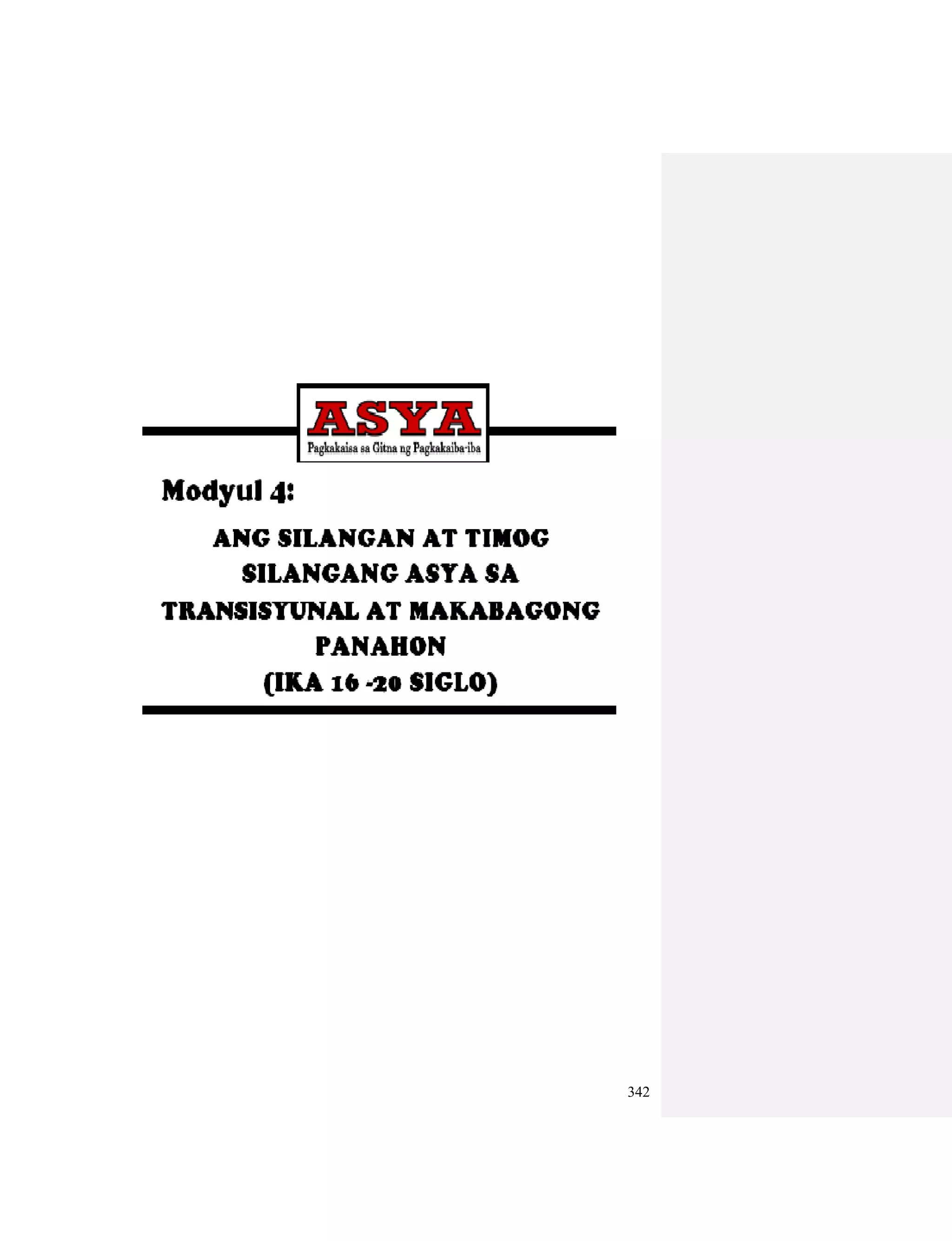 Araling Panlipunan Grade 8 Fourth Quarter Module | PDF