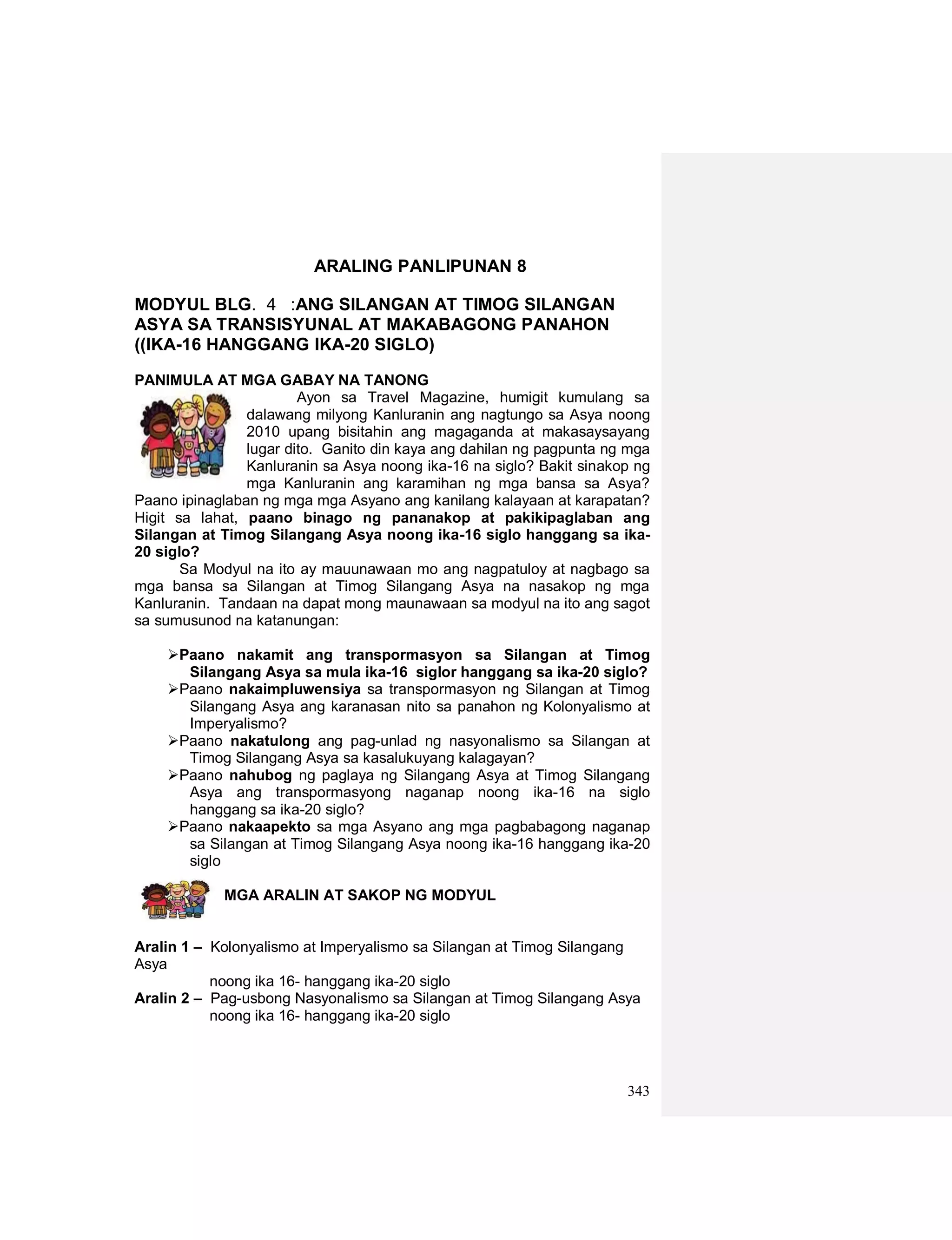 Araling Panlipunan Grade 8 Fourth Quarter Module | PDF