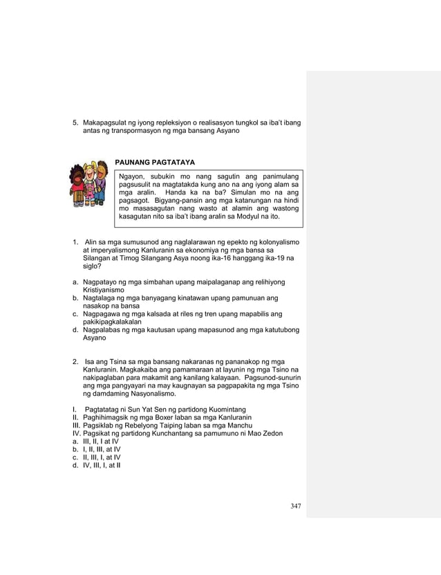 Araling Panlipunan Grade 8 Fourth Quarter Module | PDF