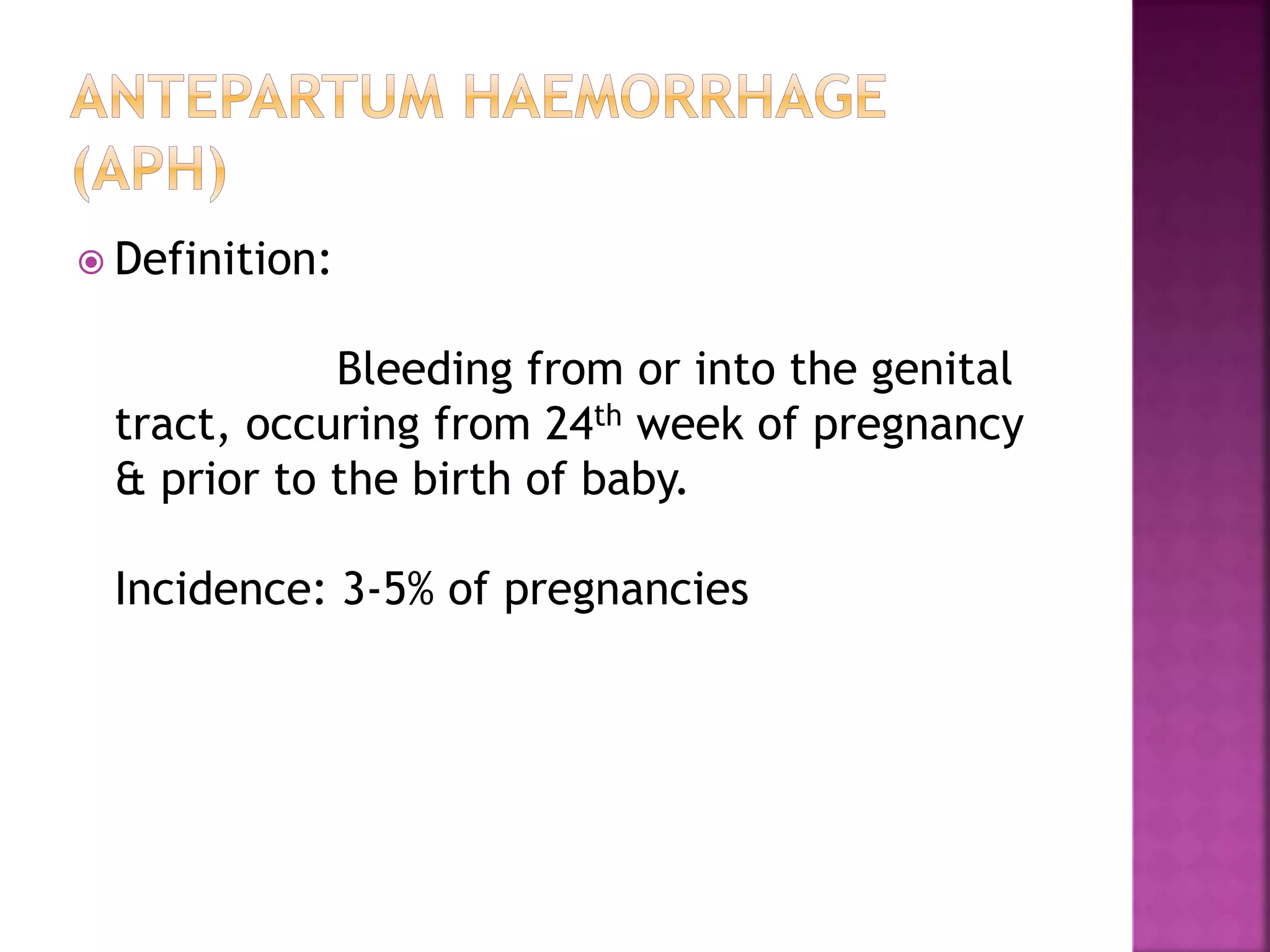 Antepartum Hemorrhage | PPTX