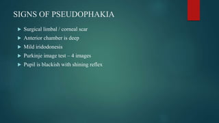 Aphakia and pseudophakia | PPTX