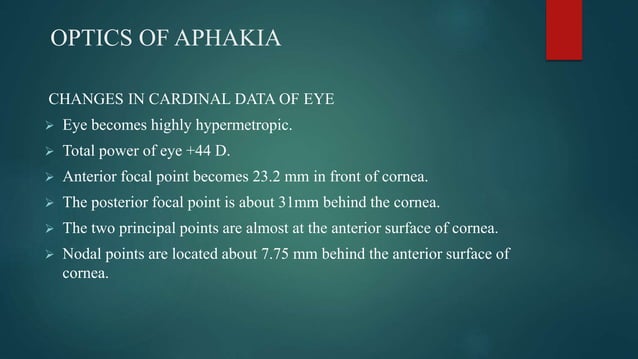 Aphakia and pseudophakia | PPTX | Eye and Vision Conditions | Diseases ...