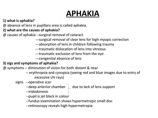 Aphakia | PPT