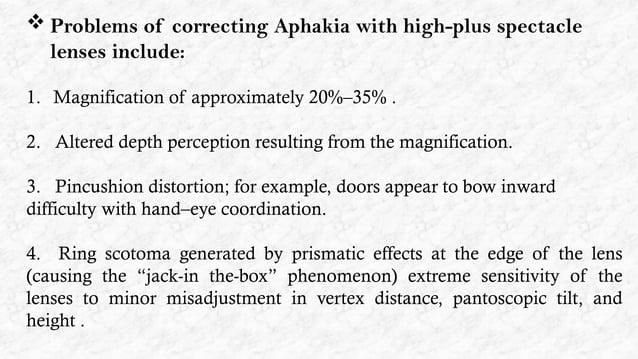 APHAKIA OF EYE PRESENTATION. slideshare. net | PPTX