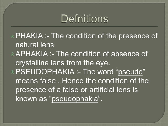 Aphakia & Pseudophakia.pptx | Eye and Vision Conditions | Diseases and ...