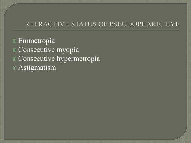 Aphakia & Pseudophakia.pptx | Eye and Vision Conditions | Diseases and ...