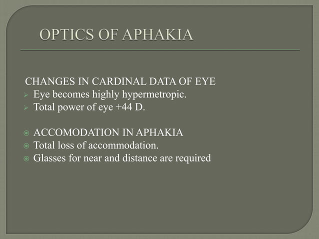 Aphakia & Pseudophakia.pptx | Eye and Vision Conditions | Diseases and ...