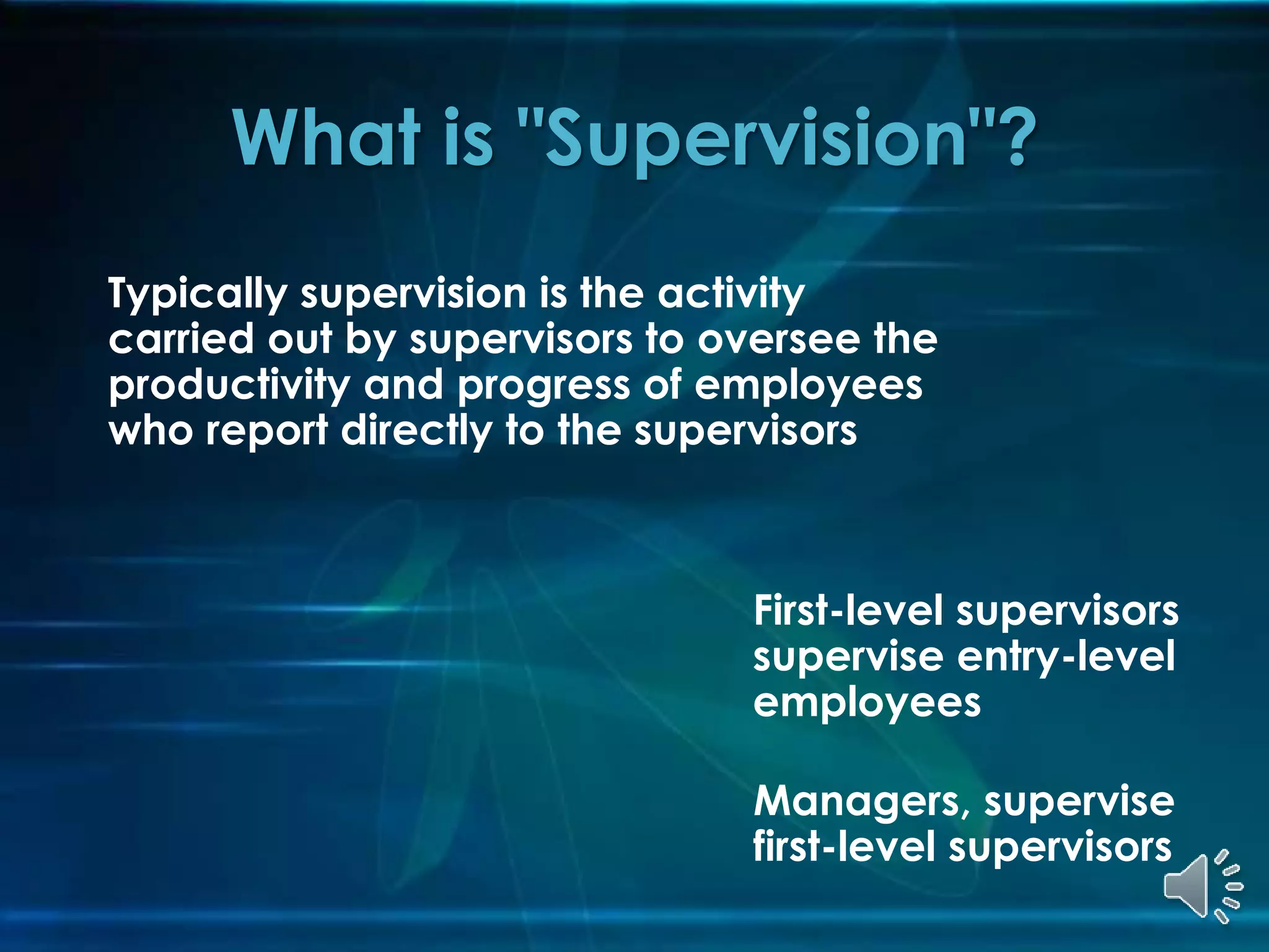 Role of the Supervisor 2015 | PPTX
