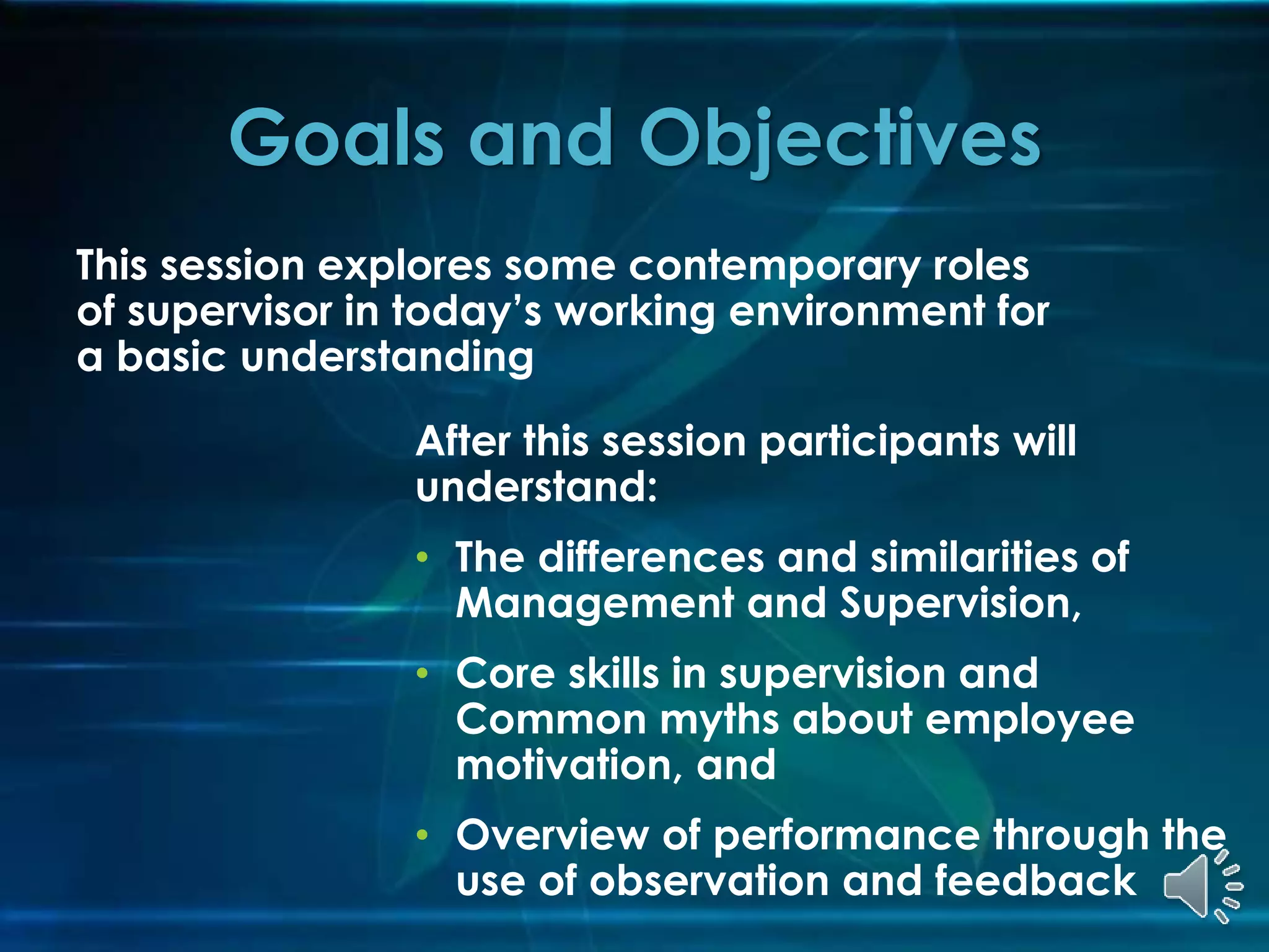 Role of the Supervisor 2015 | PPTX