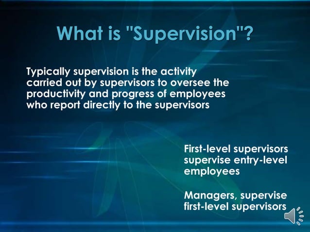 Role of the Supervisor 2015 | PPTX | Business Administration | Business