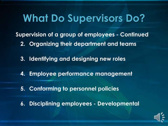 Role of the Supervisor 2015 | PPTX | Business Administration | Business