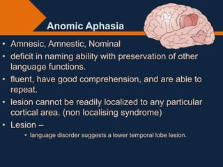Anomic Aphasia
