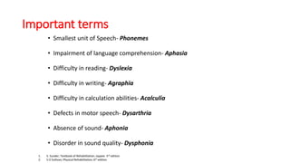 APHASIA AND ITS REHABILITATION FOR PHYSIOTHERAPISTS | PPTX