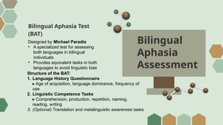 Aphasia in Bilingual Speakers and types of it. | PPTX