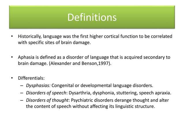 APHASIA and APHASIC SYNDROMES PRESENTATION NEUROLOGY | PPTX | Brain and ...