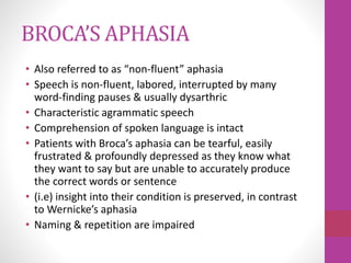 Aphasia & memory loss | PPTX