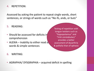 Aphasia & memory loss | PPTX