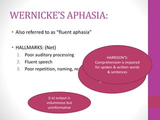 Aphasia & memory loss | PPTX