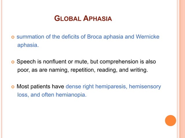 Aphasia and types | PPTX | Brain and Nervous System Disorders ...