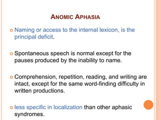 Anomic Aphasia