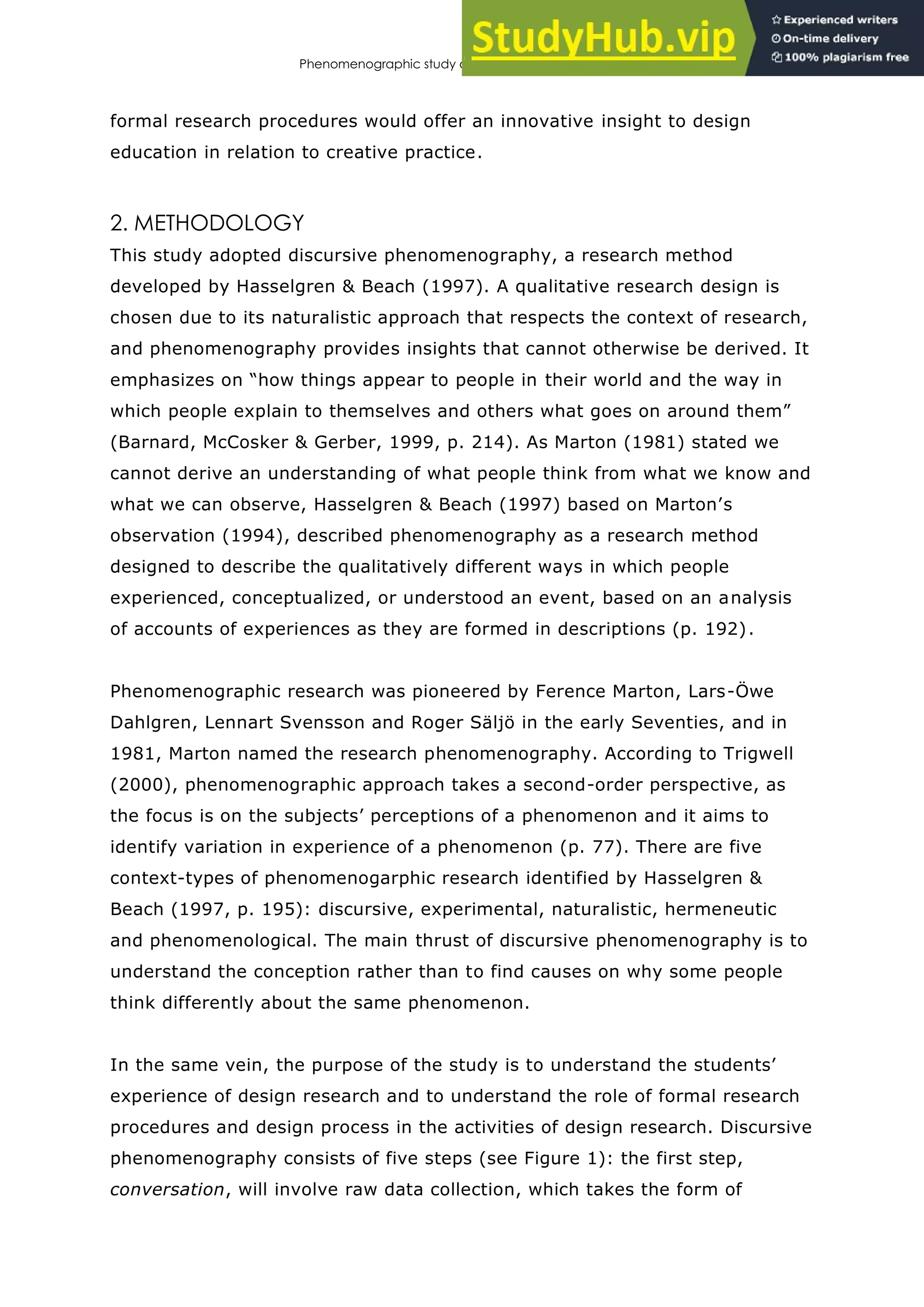 A Phenomenographic Study Of Students Conceptions Of Formal Research ...