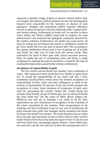 A Phenomenological Analysis Of Death Row Inmates Last Words | PDF