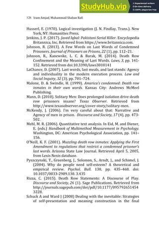 A Phenomenological Analysis Of Death Row Inmates Last Words | PDF