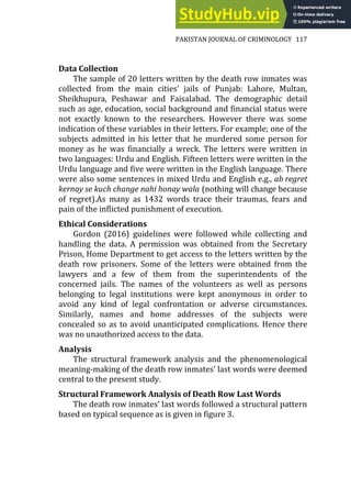 A Phenomenological Analysis Of Death Row Inmates Last Words | PDF