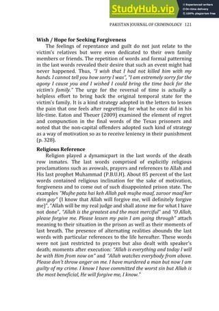 A Phenomenological Analysis Of Death Row Inmates Last Words | PDF