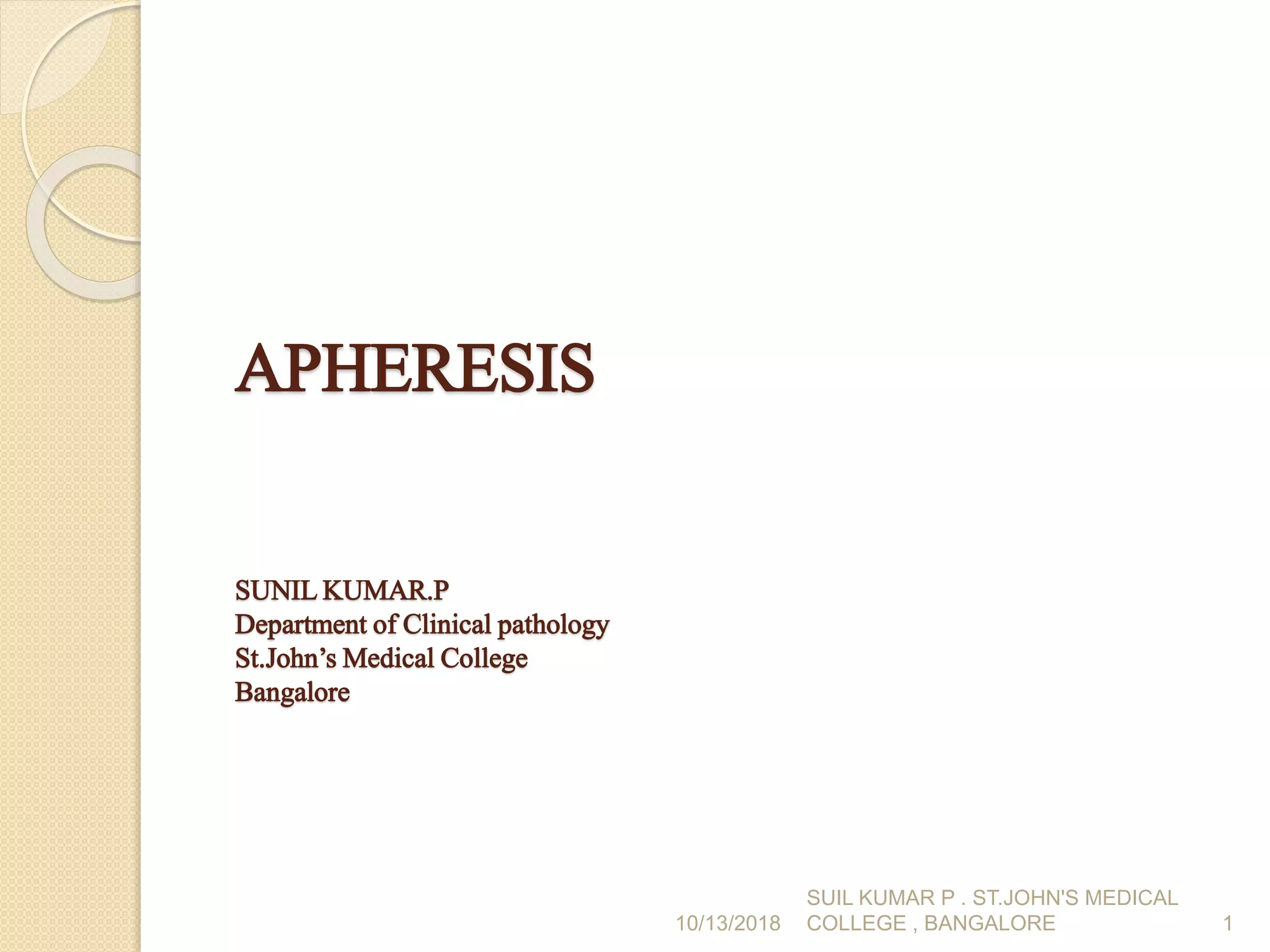 Apheresis | PPTX