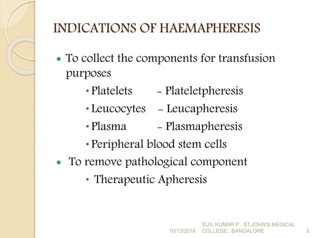 Apheresis | PPTX | Blood Disorders | Diseases and Conditions