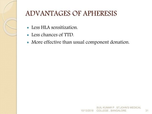 Apheresis | PPTX | Blood Disorders | Diseases and Conditions