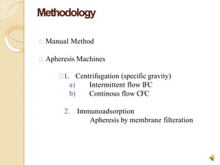 APHERESIS METHODS AND TYPES APERESIS.ppt | Blood Disorders | Diseases ...