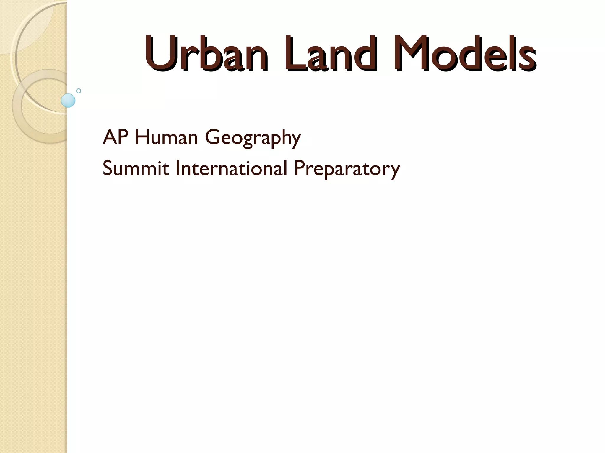 Aphg urban land models | PPT