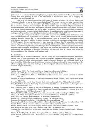 A philosophical appraisal of rousseau’s child centered education and ...