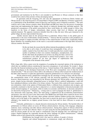 A philosophical picturing of africa in the globalization project | PDF ...