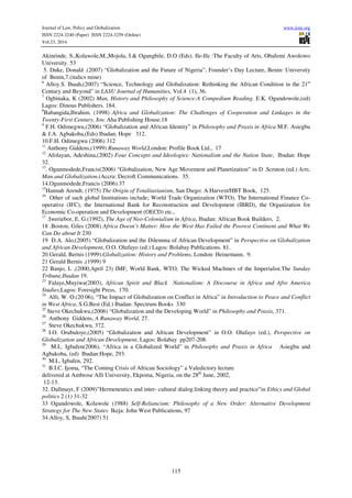 A philosophical picturing of africa in the globalization project | PDF | Business | Business and ...