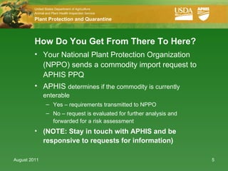 APHIS and Importing Plants and Plant Products to the US | PPT