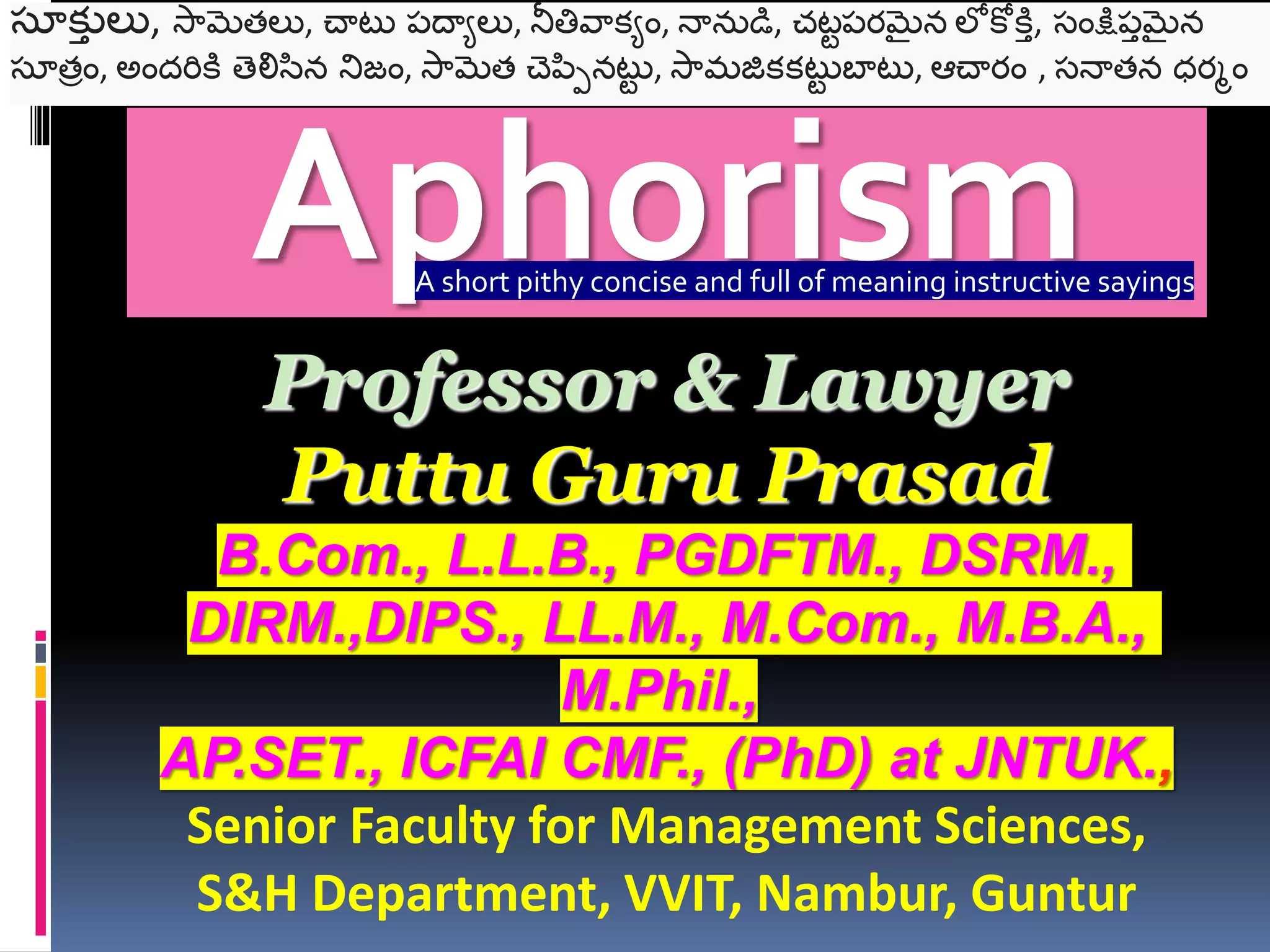 Aphorism ppt converted | PPT