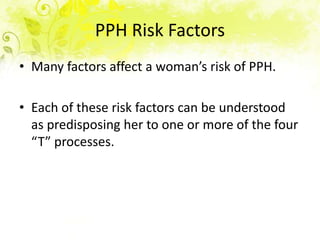 Overview management of postpartum haemorrhage | PPT