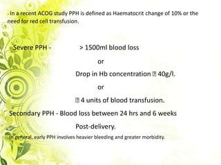 Overview management of postpartum haemorrhage | PPT