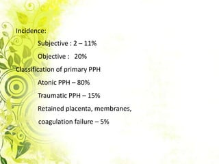 Overview management of postpartum haemorrhage | PPT