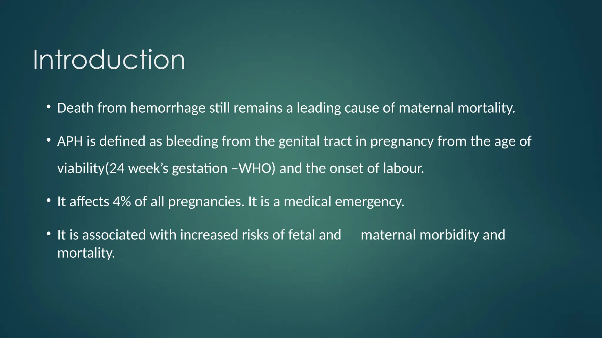 Antepartum Haemorrhage Causes and Management | PPTX