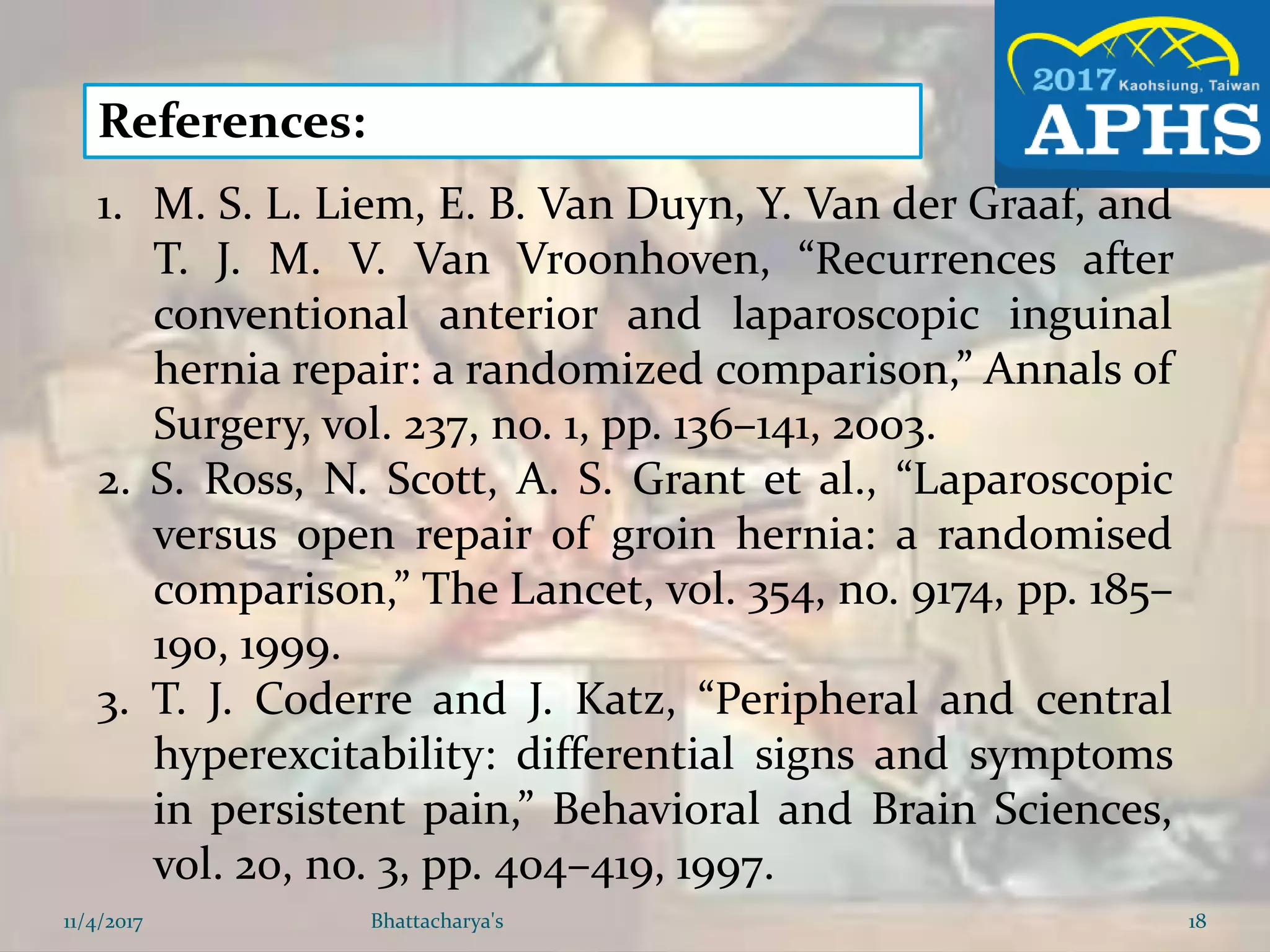 Inguinodynia: Chronic pain after inguinal hernia surgery by Dr. Avisak ...